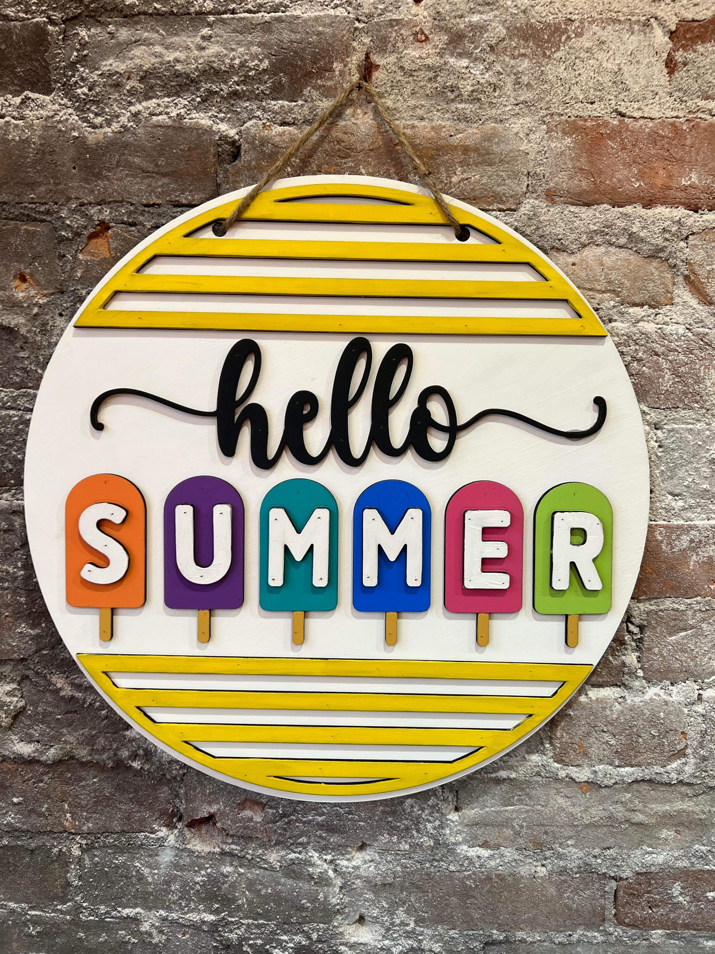 Hello Summer, popsicle line (3D Door Hanger) – Pulp and Pine DIY Studio