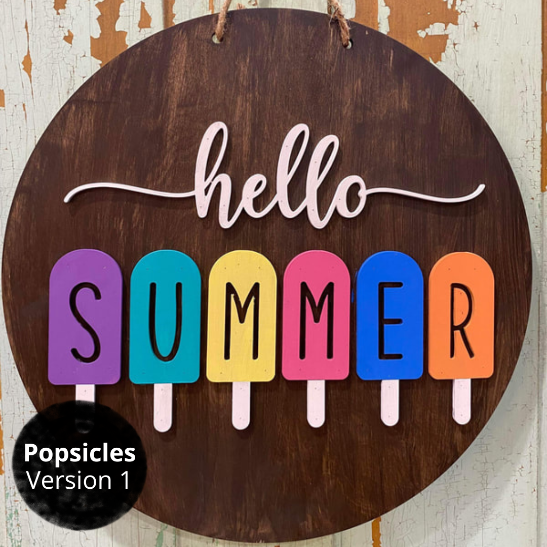Hello Summer, popsicles (3D Door Hanger) – Pulp and Pine DIY Studio