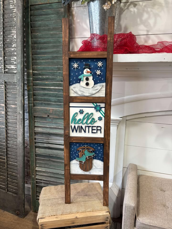 Interchangeable Ladder w/ Winter Inserts – Pulp and Pine DIY Studio