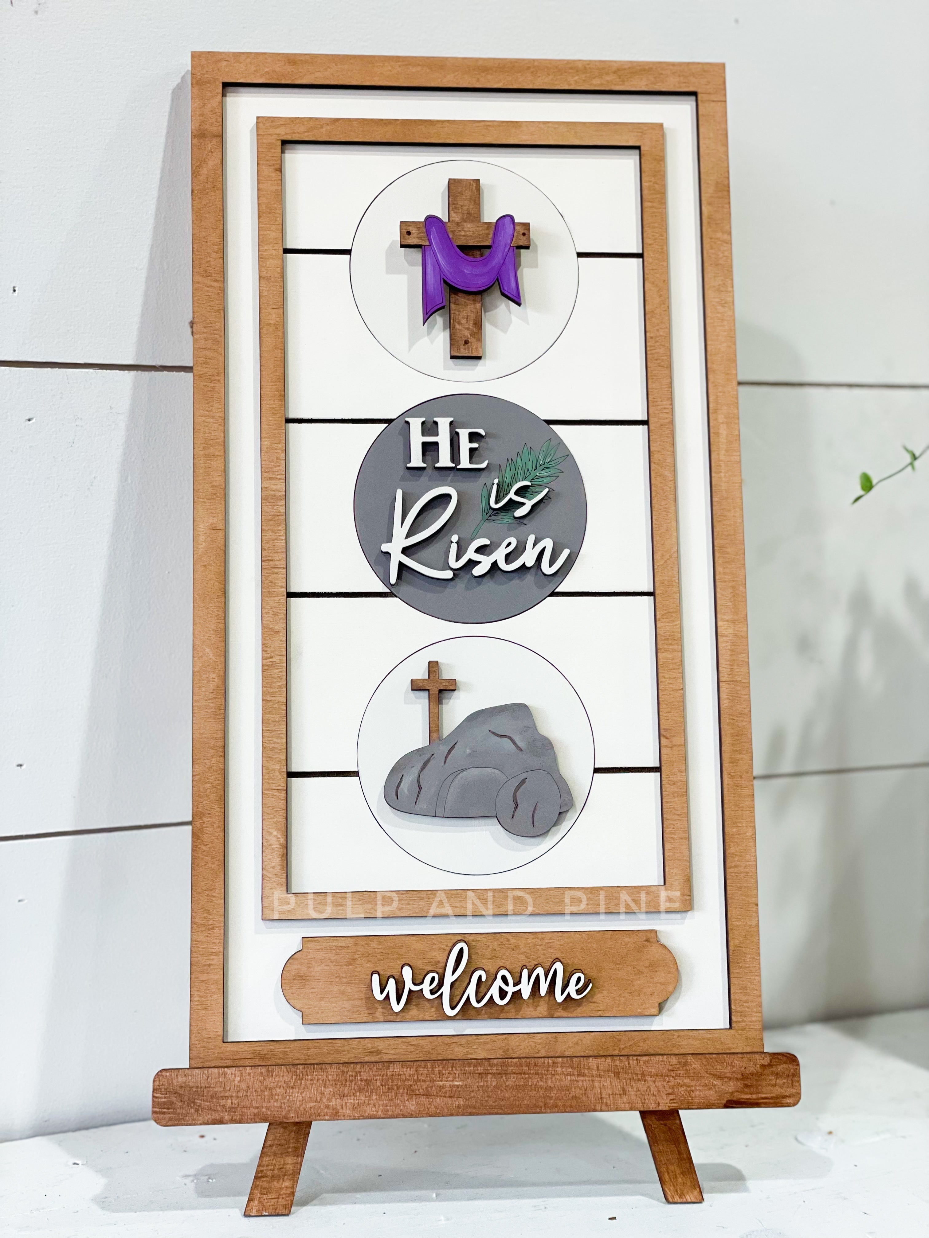 Welcome Interchangeable Sign Stand w/Jesus Inserts – Pulp and Pine DIY ...