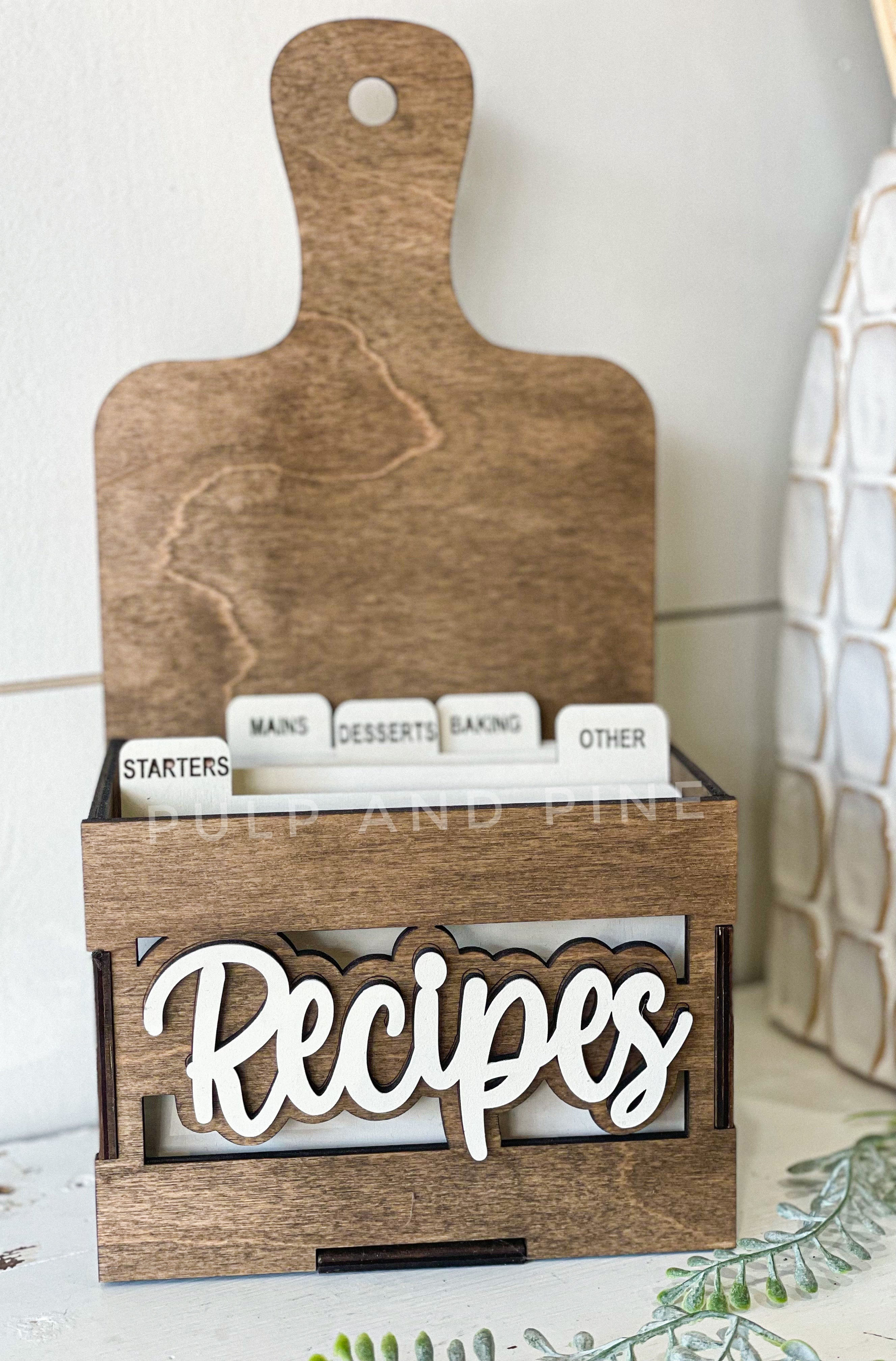 Recipe Box w/Card Inserts – Pulp and Pine DIY Studio