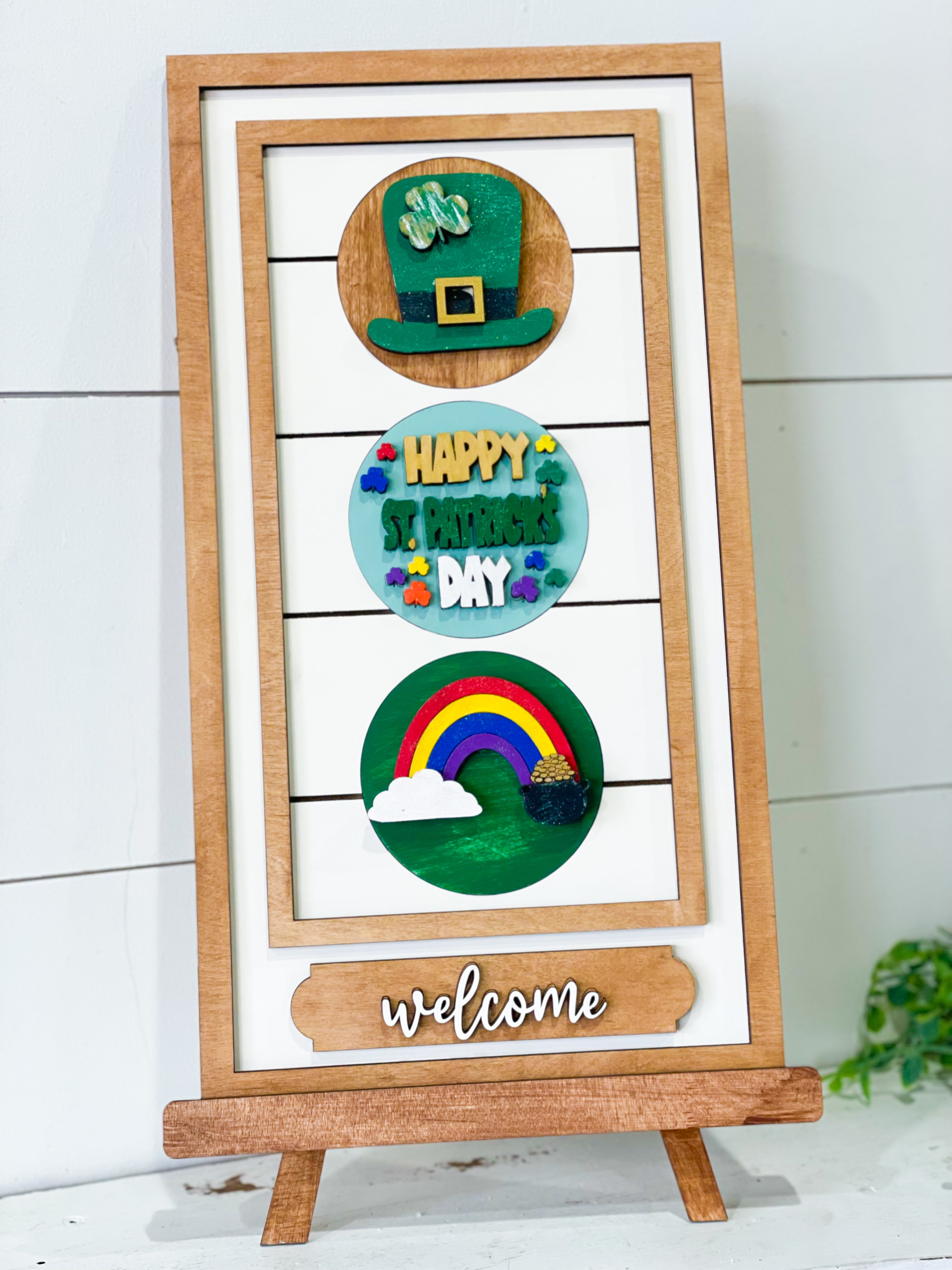 Welcome Interchangeable Sign Stand w/St Patrick's Day Inserts – Pulp ...
