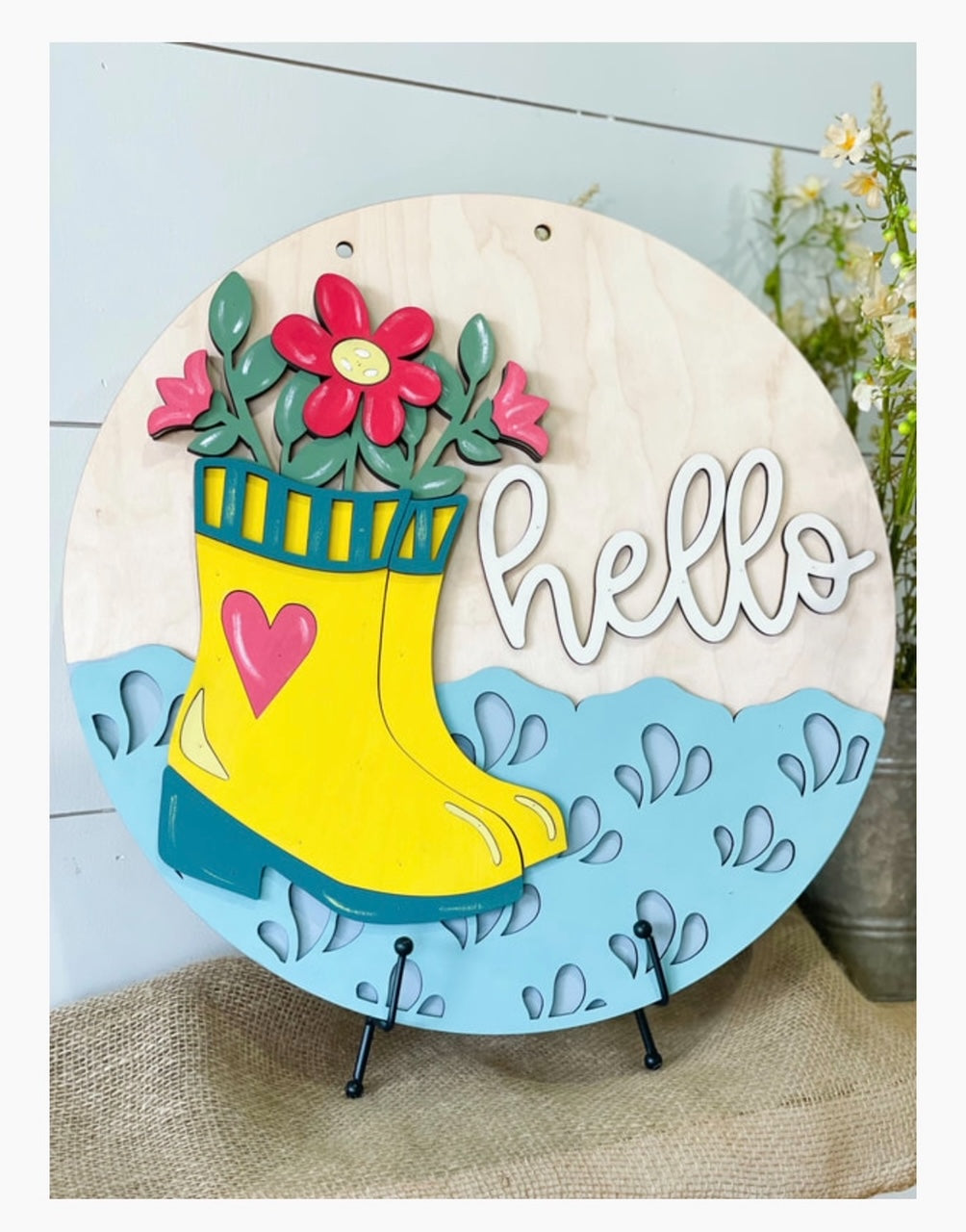 Spring Rain Boots Hello (3D Door Hanger) – Pulp and Pine DIY Studio