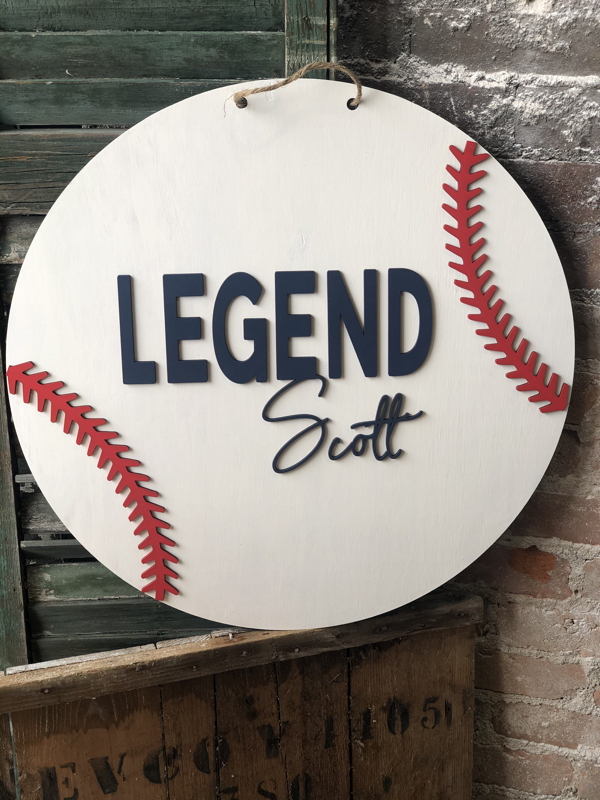 Baseball Legend, personalized (3D Door Hanger) – Pulp and Pine DIY Studio