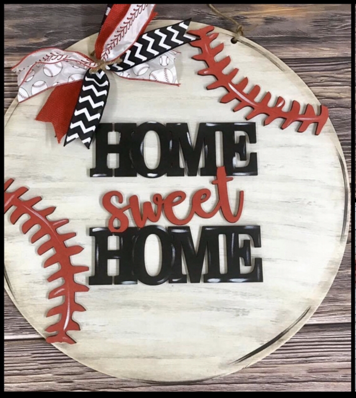Home Sweet Home baseball (3D Door Hanger) – Pulp and Pine DIY Studio