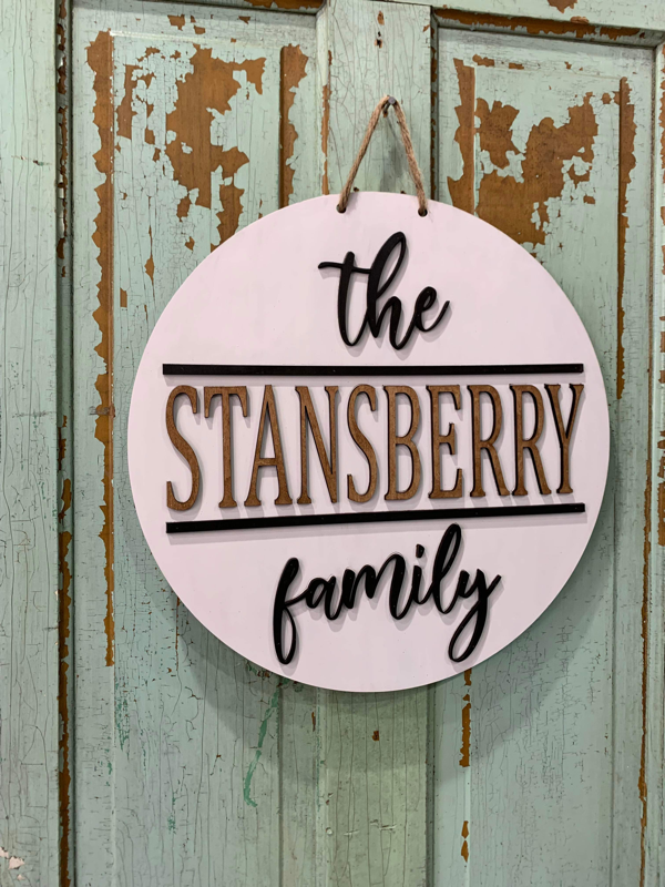 Family Name, personalized (3D Door Hanger) – Pulp and Pine DIY Studio