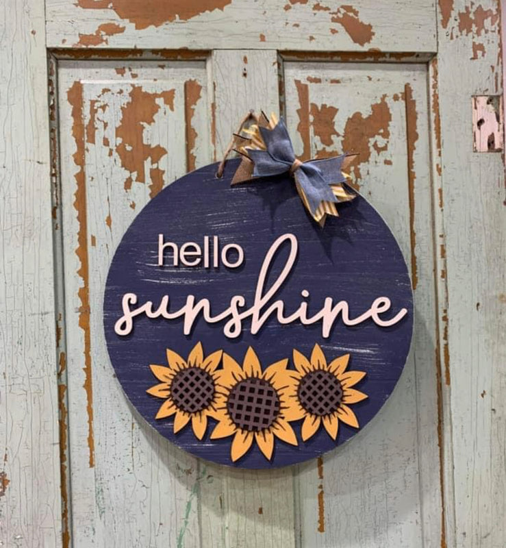 Hello Sunshine, sunflowers (3D Door Hanger) – Pulp and Pine DIY Studio