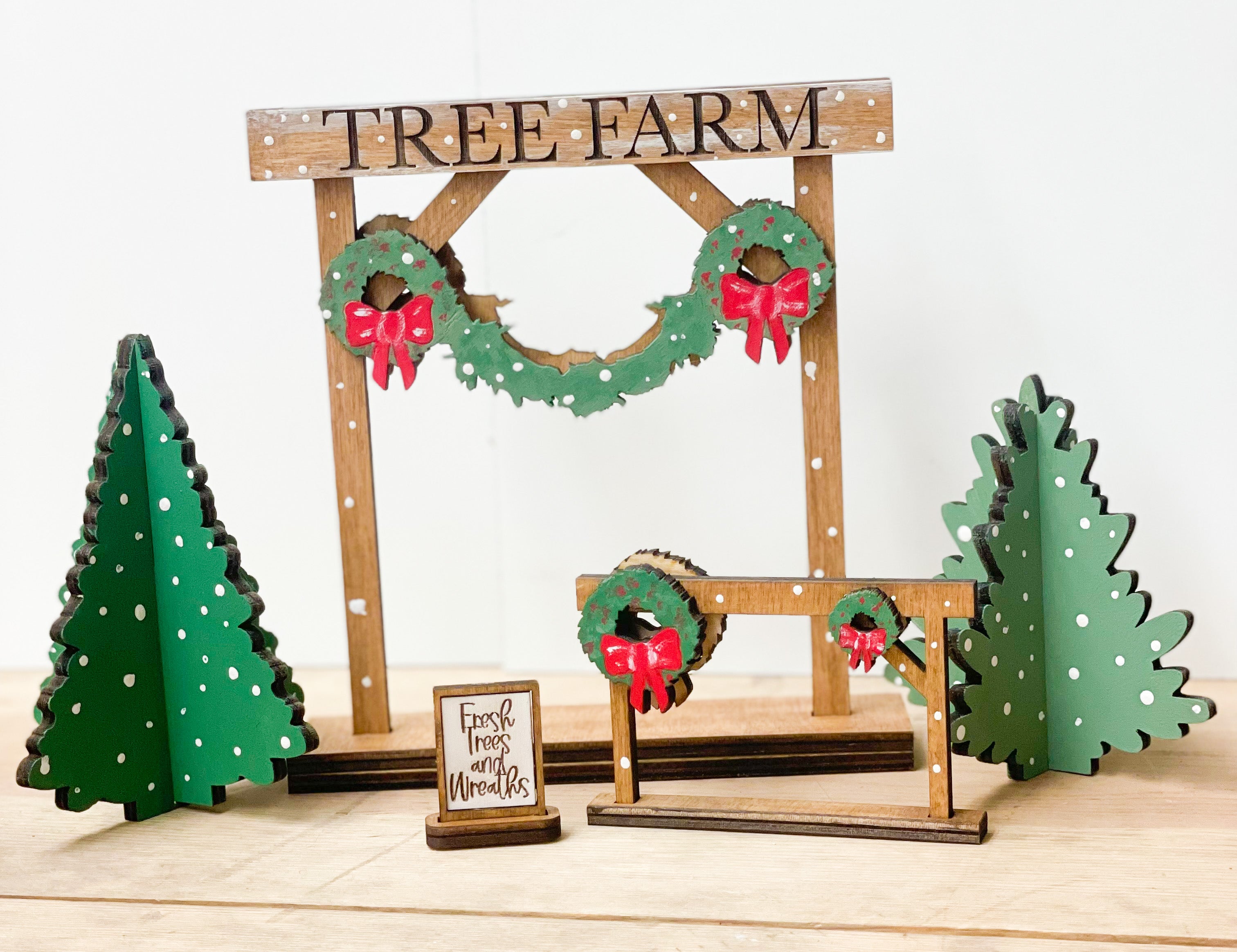 Christmas Village: Tree Farm (3D Shelf Sitter) – Pulp and Pine DIY Studio